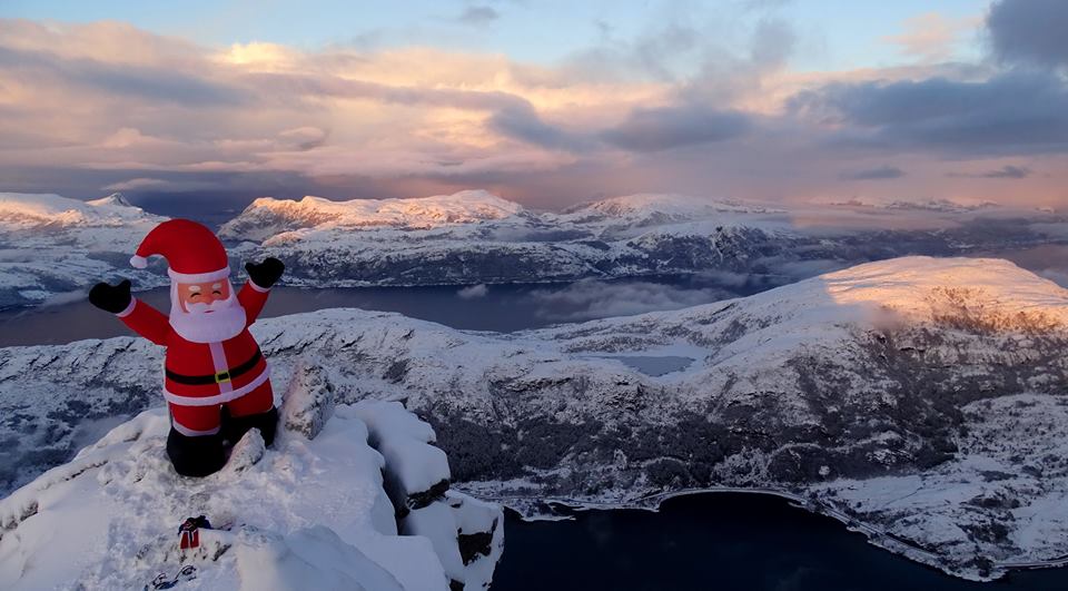 Norwegians take six-metre inflatable Santa to top of Europe’s highest ...