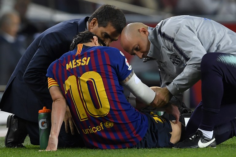 Barca victory tarnished as injured Messi set to miss three weeks