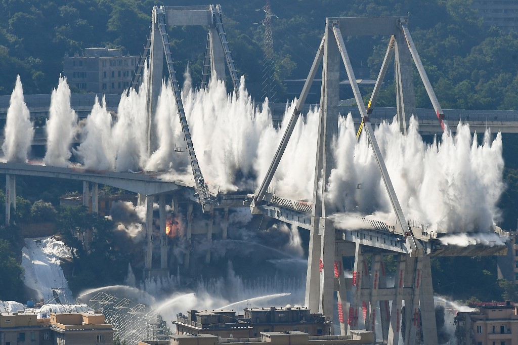 VIDEO: Genoa’s collapsed Morandi bridge blown up