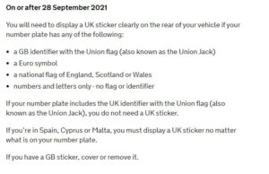UK introduces new car sticker requirement for driving in France