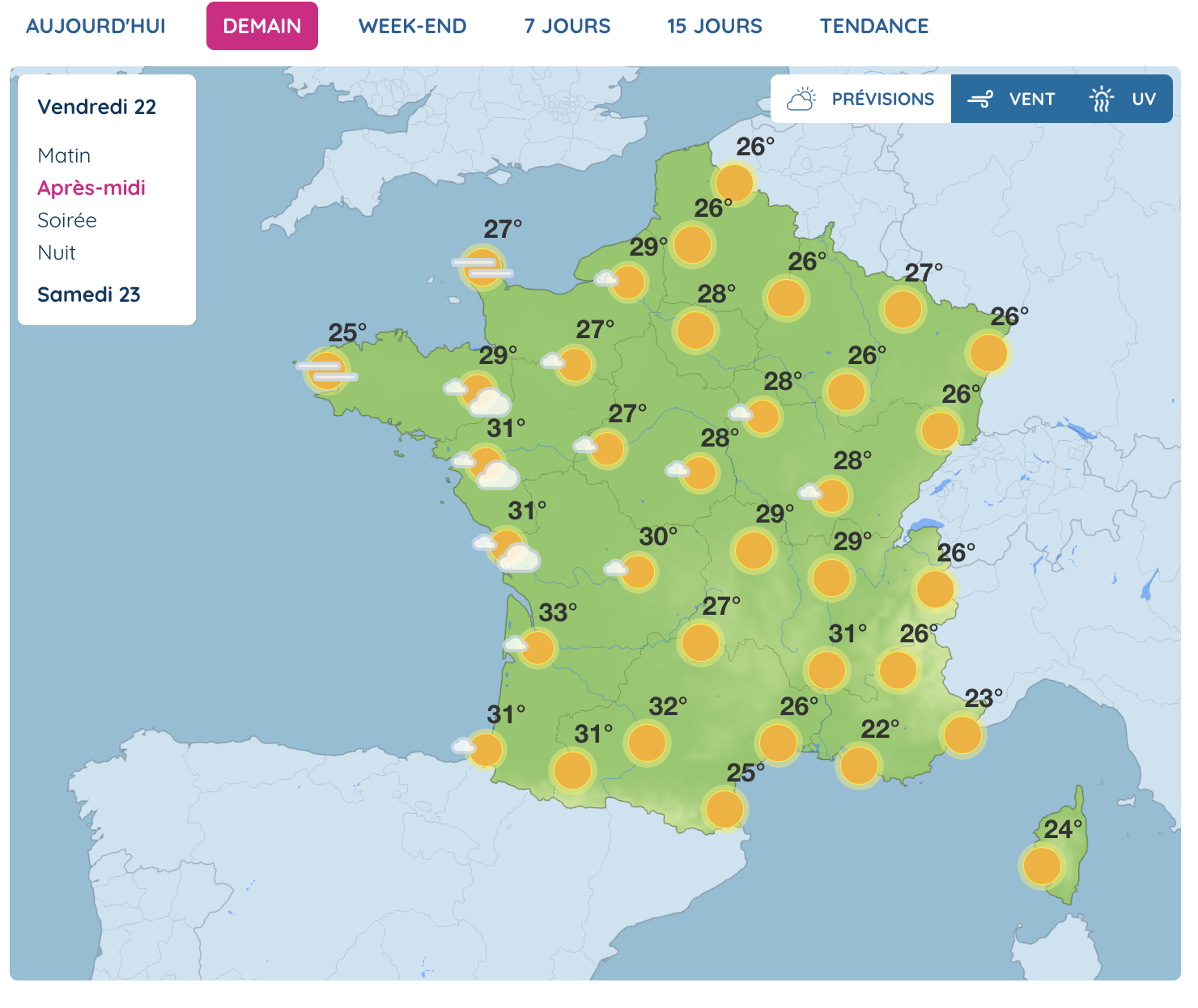 Temperatures in France set to hit 35C ahead of long weekend